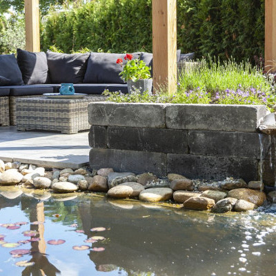 Blockstone Black 15x15x60 Getrommeld muurelement